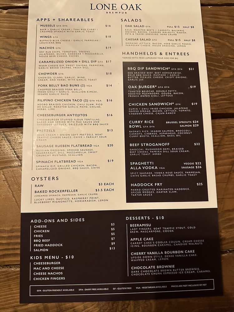 LONE OAK BREW PUB - Updated July 2025 - 15 Milky Way, Charlottetown ...