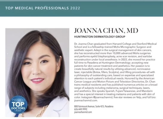 JOANNA CHAN, MD - DYNASTY DERMATOLOGY - Updated July 2024 - 28 Photos ...