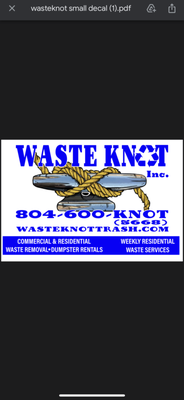 WASTE KNOT - Updated May 2026 - Prince George, Virginia - Dumpster ...