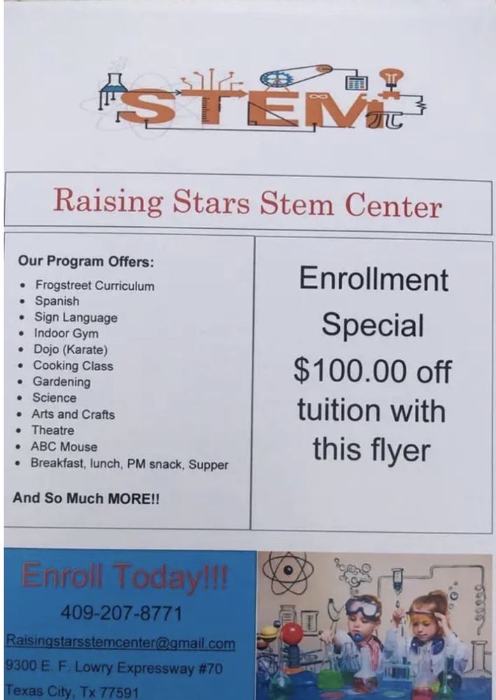 RAISING STARS STEM CENTER - Request Consultation - 9300 Emmett F Lowry ...