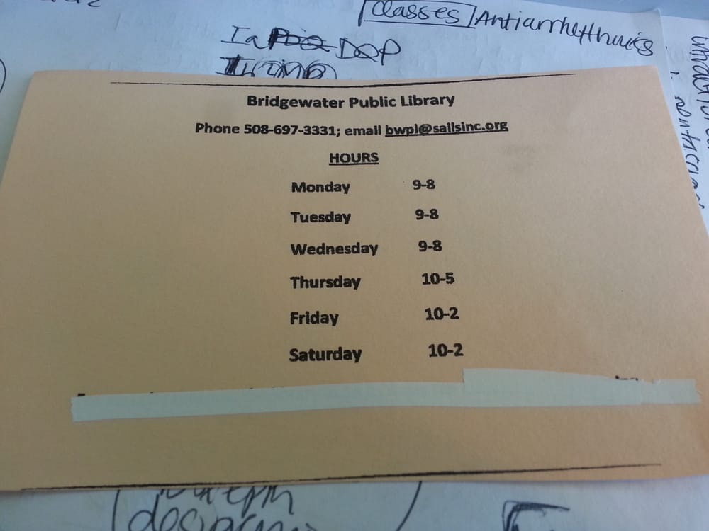 BRIDGEWATER PUBLIC LIBRARY - Updated July 2025 - 15 South St ...