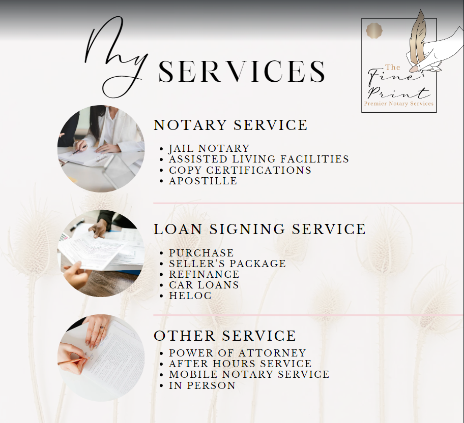 THE FINE PRINT PREMIER NOTARY SERVICES - Updated October 2024 ...
