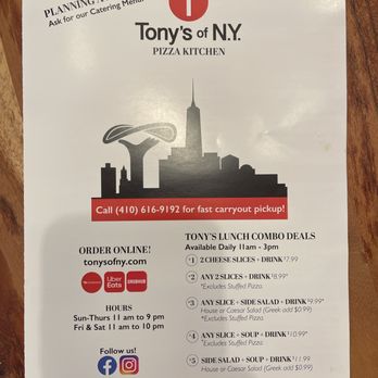 TONY’S OF NY PIZZA KITCHEN - Updated August 2025 - 84 Photos & 55 ...