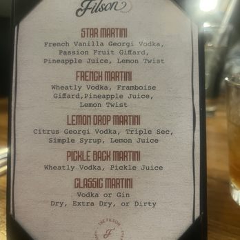 Amazing The Filson Queen City Kitchen Bar Menu Gallery