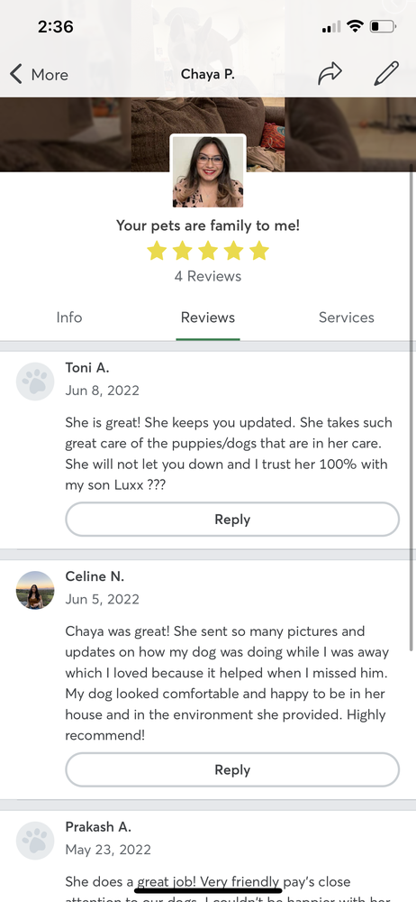 CHAYA’S PET SITTING - Tracy, California - Pet Boarding - Phone Number ...