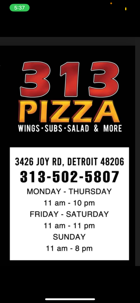 313 PIZZA - Updated September 2025 - 3426 Joy Rd, Detroit, Michigan ...