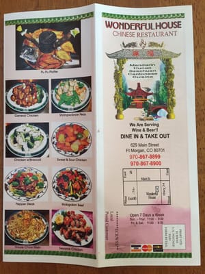 Wonderful house menu store