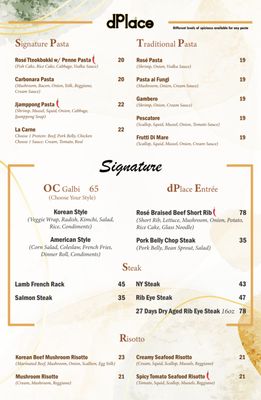 DPLACE STEAK & PASTA - Updated July 2024 - 1443 Photos & 497 Reviews ...