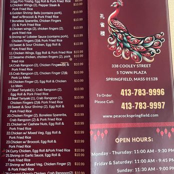PEACOCK CHINESE - SPRINGFIELD - Updated January 2026 - 105 Photos & 96 ...