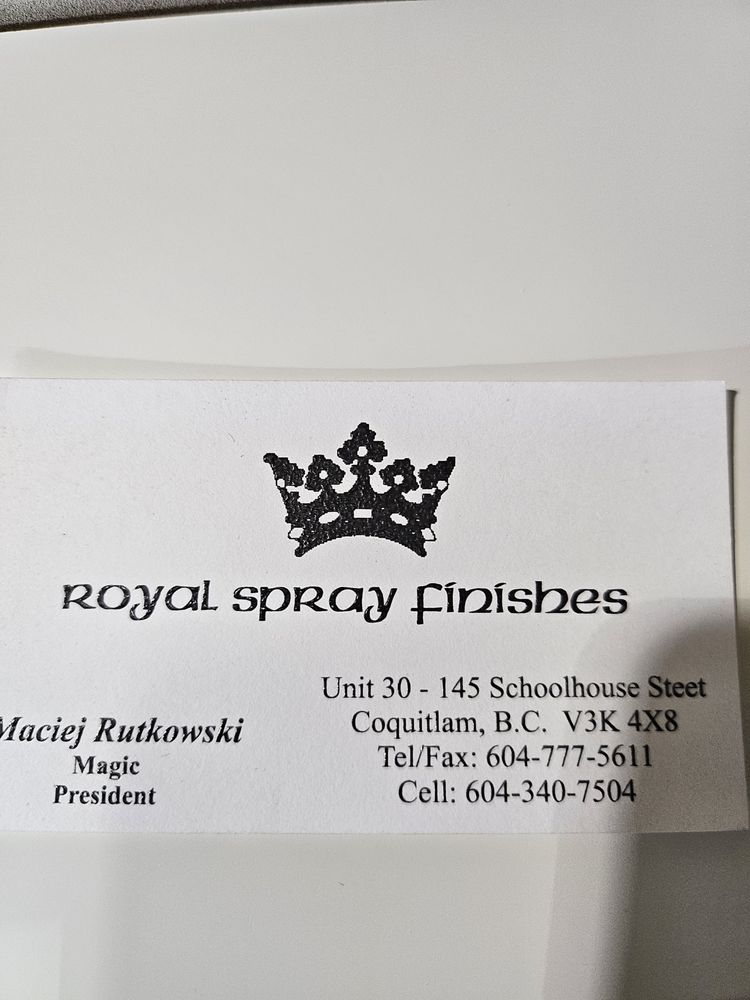 ROYAL SPRAY FINISHES - Updated December 2025 - 145 Schoolhouse Street ...