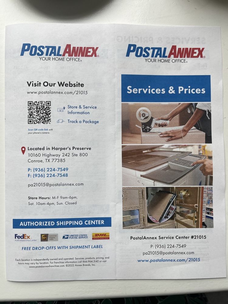 POSTAL ANNEX - Updated May 2025 - 10160 TX-242, Conroe, Texas - Packing ...
