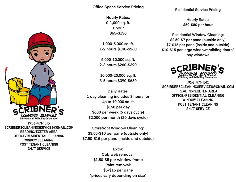 SCRIBNER’S CLEANING SERVICES | Request a Quote | Reading, Pennsylvania | Office Cleaning | Phone ...
