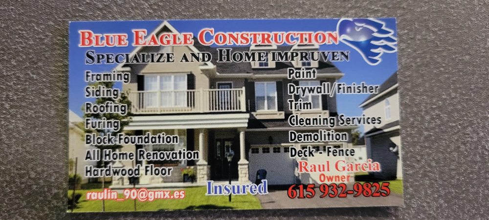 BLUE EAGLE CONSTRUCTION - Updated December 2024 - 5016 Bonnawell Dr, Hermitage, Tennessee ...