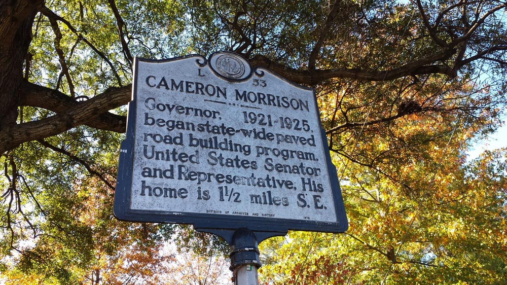 CAMERON MORRISON HISTORICAL MARKER - Updated May 2024 - Providence Rd ...