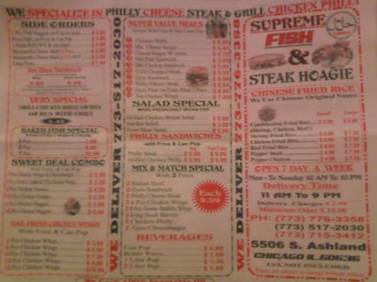 SUPREME FISH AND STEAK HOAGIE - Updated May 2025 - 5506 S Ashland Ave ...