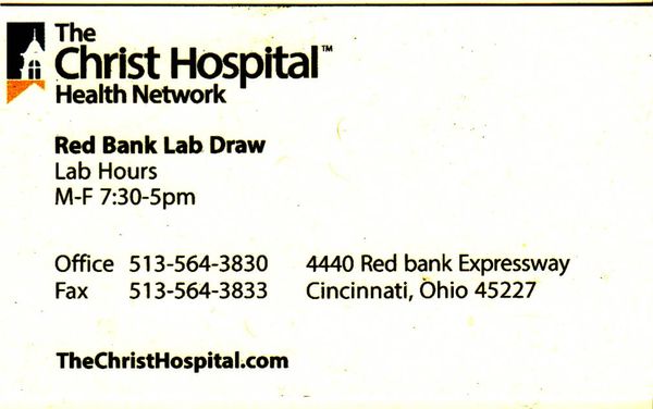 THE CHRIST HOSPITAL RED BANK LAB - Updated December 2025 - 4440 Red ...