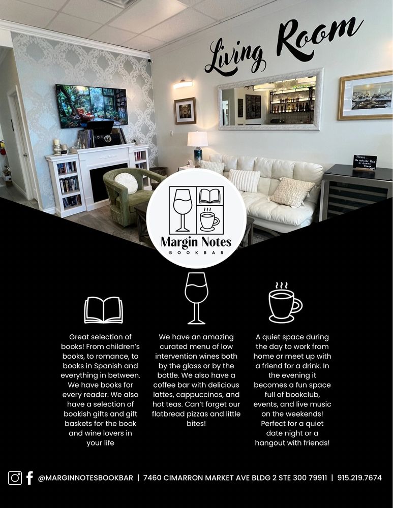 MARGIN NOTES BOOKBAR - Updated October 2024 - 16 Photos - 7460 Cimarron ...