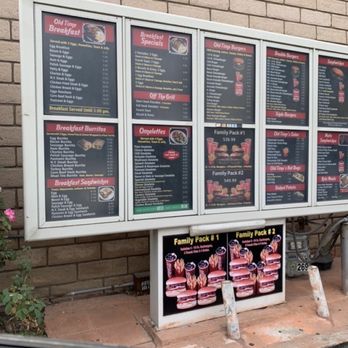 Time drive in menu store