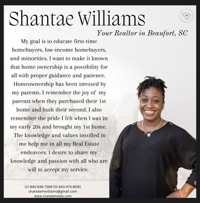 SHANTAE WILLIAMS - THE COX TEAM- THE HOMESFINDER REALTY GROUP - Contact ...