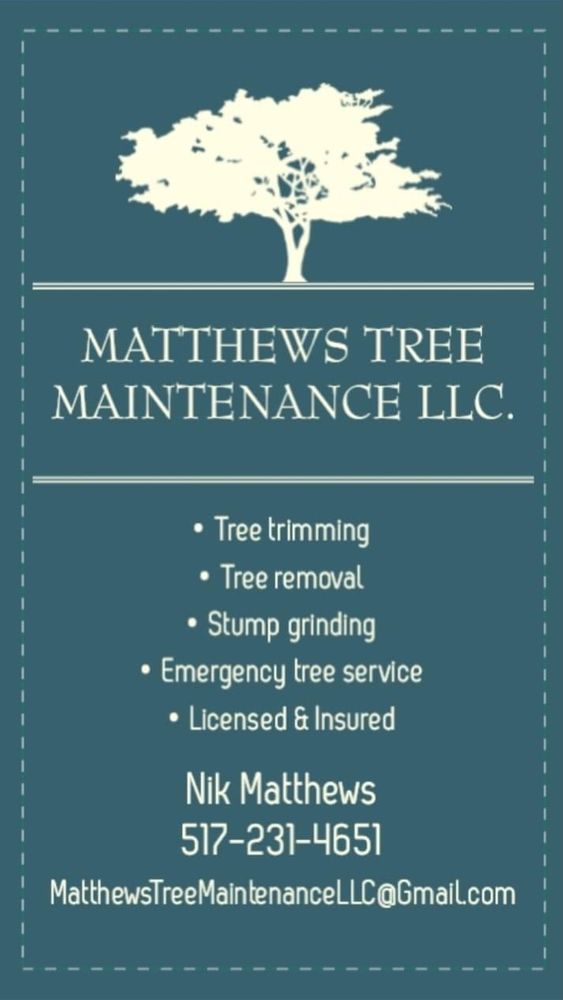 MATTHEWS TREE MAINTENANCE - 402 Lansing Rd, Eaton Rapids, Michigan ...