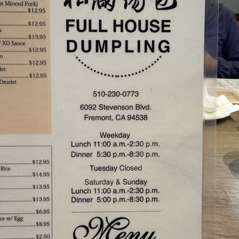 FULL HOUSE DUMPLING - Updated January 2025 - 1228 Photos & 318 Reviews ...