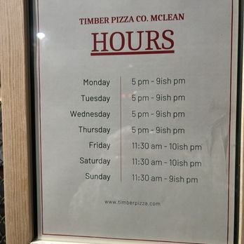 TIMBER PIZZA - MCLEAN - Updated December 2025 - 60 Photos & 29 Reviews ...