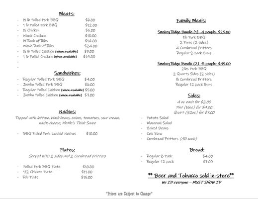 SMOKEY RIDGE BBQ AND MORE - Updated October 2025 - 2235 S Main St ...