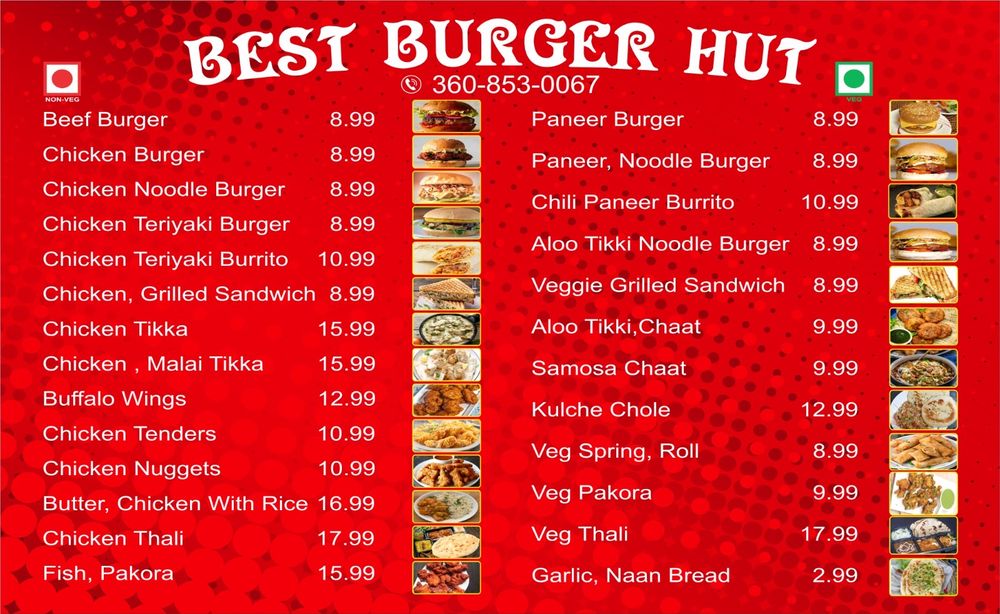 BEST BURGER HUT - 12 Photos - 461 S Fork Ave SW, North Bend, Washington - Indian - Restaurant ...