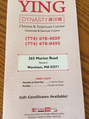 YING DYNASTY - Updated August 2024 - 25 Reviews - 265 Marion Rd ...