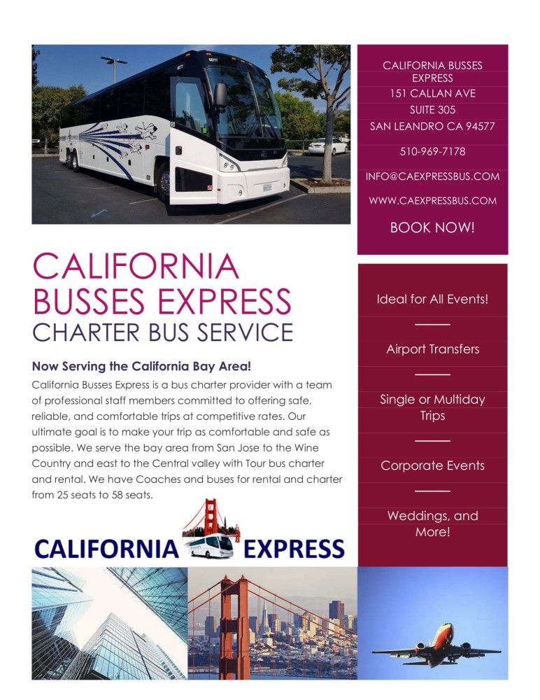 CALIFORNIA BUSSES EXPRESS - Updated October 2025 - 151 Callan Ave, San ...
