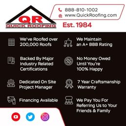 Quick Roofing Reviews | Read Customer Service Reviews of quickroofing.com