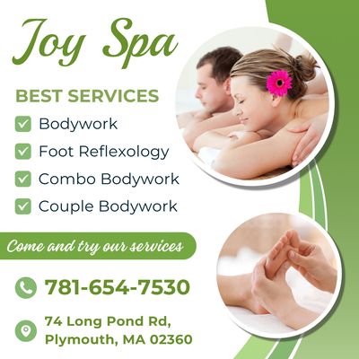 JOY SPA - Updated October 2025 - 10 Photos - 74 Long Pond Rd, Plymouth, Massachusetts - Massage ...