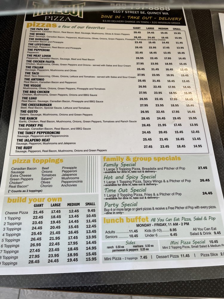 TIME OUT PIZZA - Updated December 2024 - 19 Photos & 39 Reviews - 610 F ...