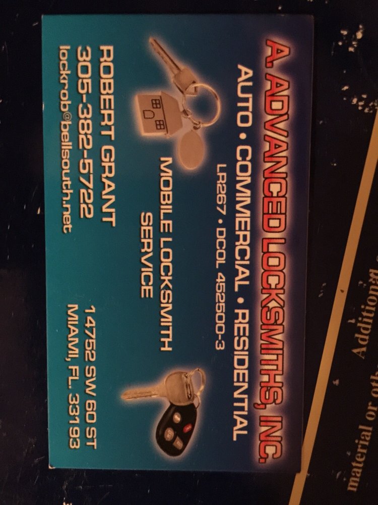 A ADVANCED LOCKSMITH - Updated May 2024 - 14752 SW 60th St, Miami ...