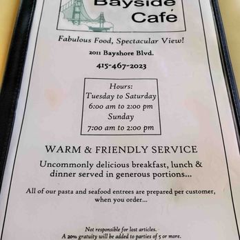 BAYSIDE CAFE - Updated August 2024 - 275 Photos & 268 Reviews - 2011 ...