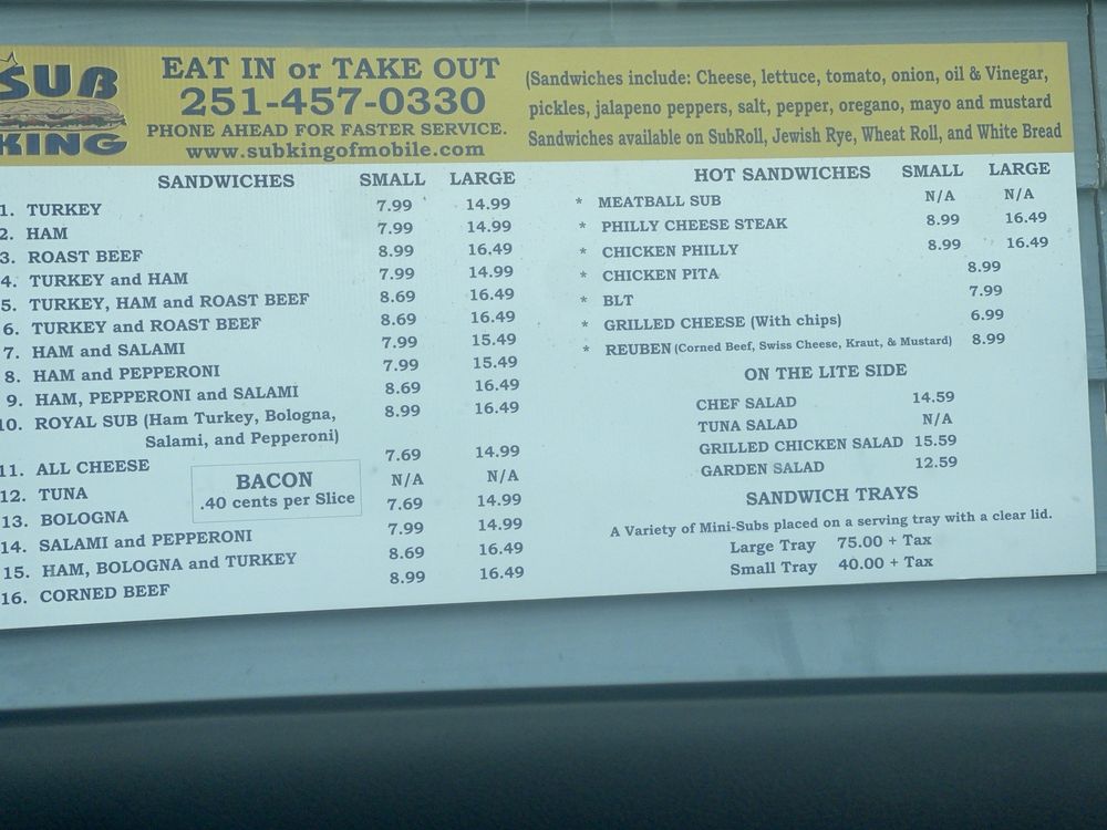 SUB KING - Updated December 2025 - 3702 Saint Stephens Rd, Mobile ...