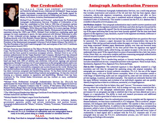 PAAS - PROFESSIONAL AUTOGRAPH AUTHENTICATION SERVICES - Updated ...