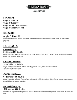 KINGS ROW GASTROPUB - Updated November 2024 - 1757 Photos & 1713 ...