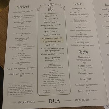 DUA ITALIAN CUISINE AND STEAK HOUSE - Updated November 2025 - 156 ...