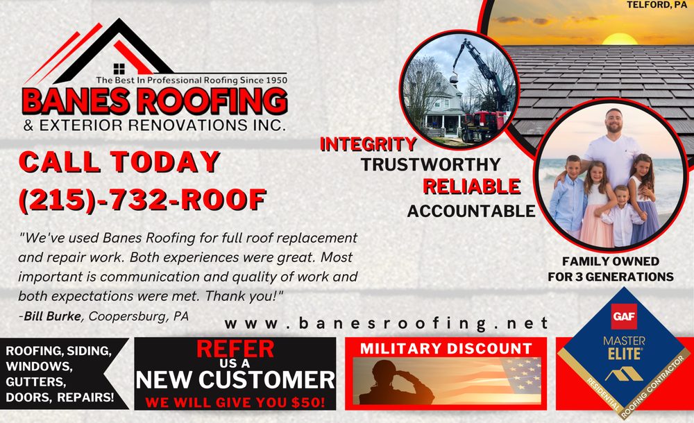 BANES ROOFING - Updated January 2026 - 37 Photos - 80 S 3rd St, Telford ...
