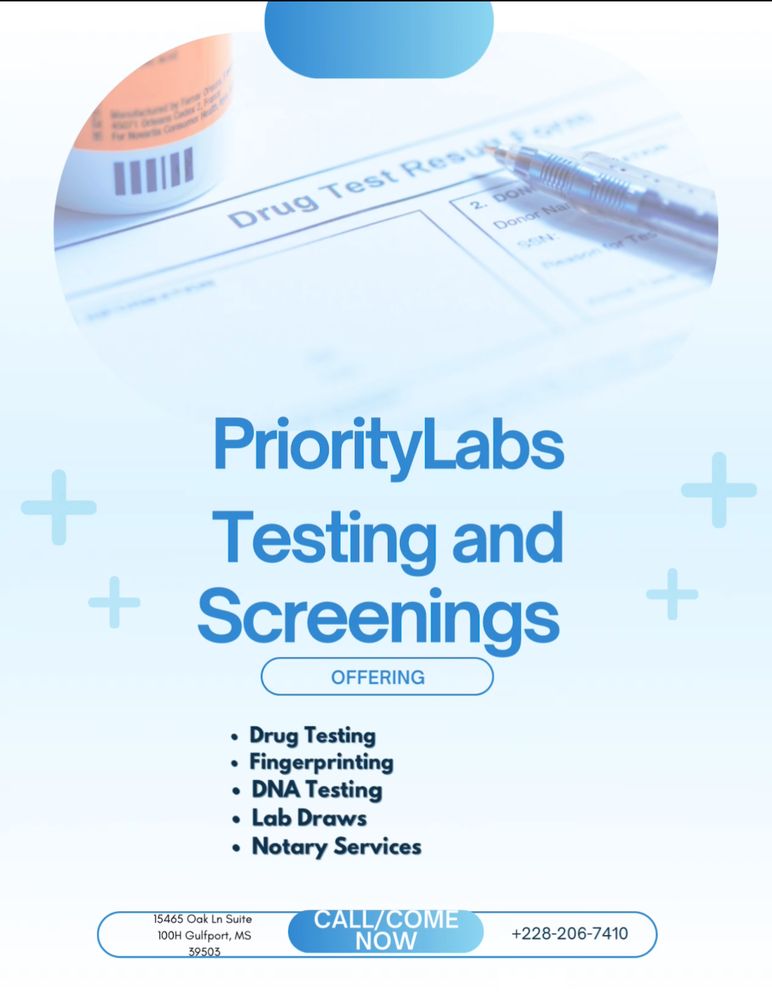 PRIORITY LABS TESTING AND SCREENING - Updated November 2025 - 15465 Oak ...