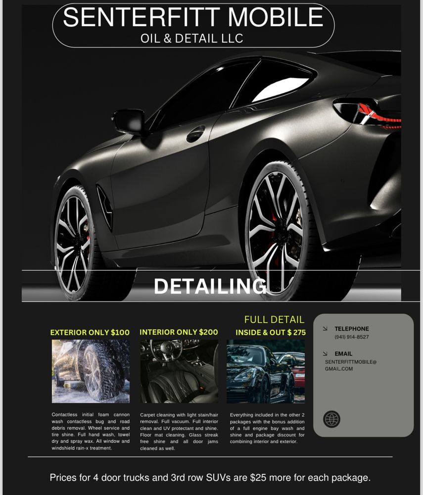 SENTERFITT MOBILE OIL & DETAIL - Updated August 2024 - Sarasota ...