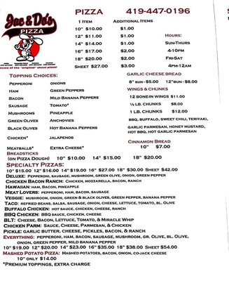 JAC & DO’S PIZZA - Updated November 2025 - 283 S Washington St, Tiffin ...