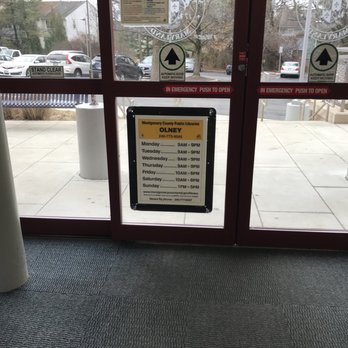 MONTGOMERY COUNTY PUBLIC LIBRARIES - OLNEY BRANCH - Updated August 2025 ...