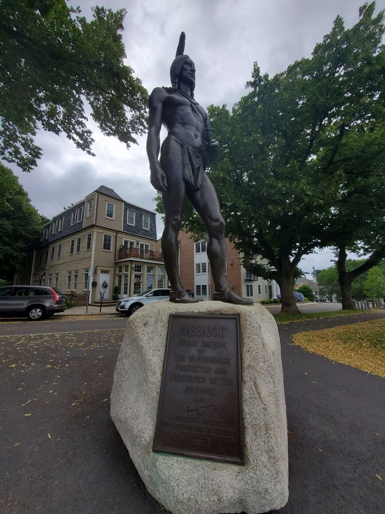 MASSASOIT STATUE - Water St, Plymouth, Massachusetts - Landmarks ...