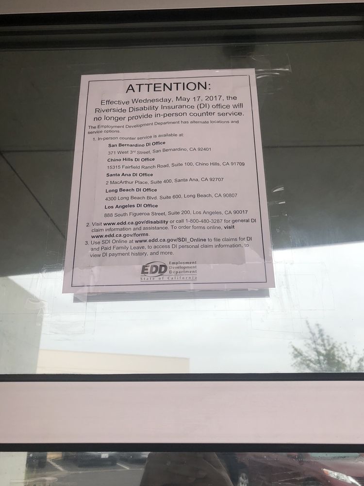 EMPLOYMENT DEVELOPMENT DEPARTMENT DISABILITY INSURANCE - 1190 Palmyrita ...