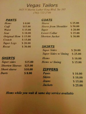 VEGAS TAILORS & CLEANERS - Updated July 2025 - 12 Photos - 3925 N ...