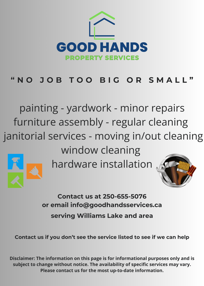 GOOD HANDS PROPERTY SERVICES - Request a Quote - Williams Lake, British ...