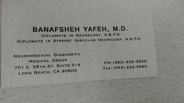 BANAFSHEH YAFEH, MD - NEURO MEDICAL GROUP - Updated December 2025 - 11 ...