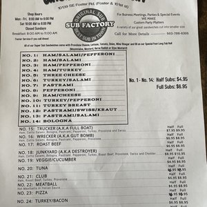 ORIGINAL SUB FACTORY - 26 Photos & 111 Reviews - Sandwiches - 10139 SE ...